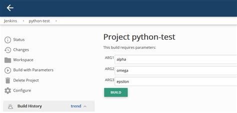 Jenkins Python Script With Arguments Server Fault