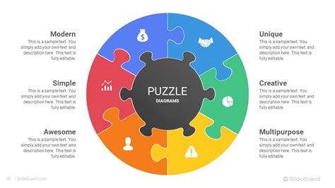 Circular Puzzle Diagrams PowerPoint Template Designs SlideGrand