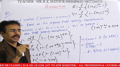 Annuities With Year Solved Sums Mathur Sir Classes Youtube