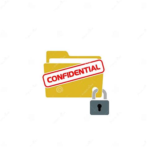Confidential Folder Icon Folder Password Protection Icon Isolated On