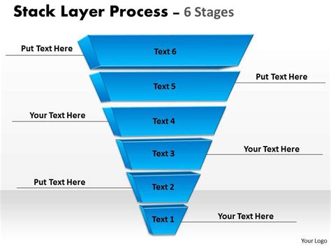 Stack Layer 6 Blue Shape Powerpoint Design Template Sample