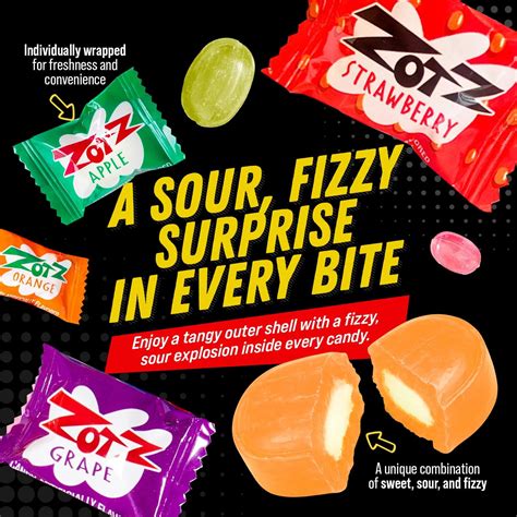 Zots Fizz Power Candy Assorted 425 Count 5 Lb — Snackathon Foods
