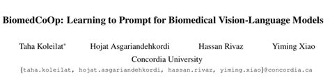 Biomedcoop Learning To Prompt For Biomedical Vision Language Models 论文