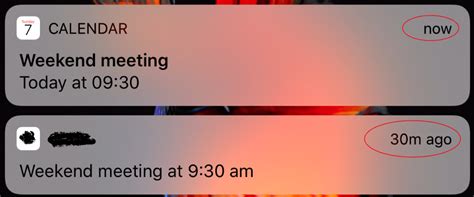 swift can we set the ios notification header time as in ios calendar