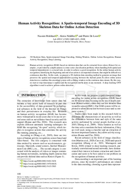 Pdf 3d Skeleton Encoding For Online Activity Recognition
