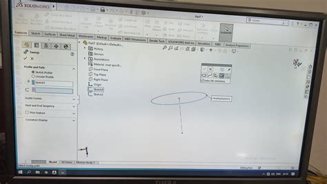 I Face Problem In Solidworks Sweep Feature To Select Path Grabcad