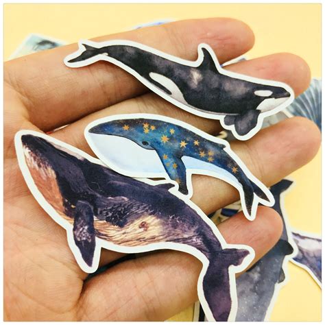 Whales Stickers Blue Whale Stickers Filofax Stickersocean Etsy