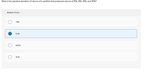 Solved What Is The Standard Deviation Of Returns Of A Chegg
