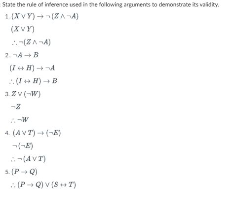 solved state the rule of inference used in the following