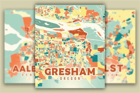 Gresham Colorful Map Graphic By Poster Boutique · Creative Fabrica