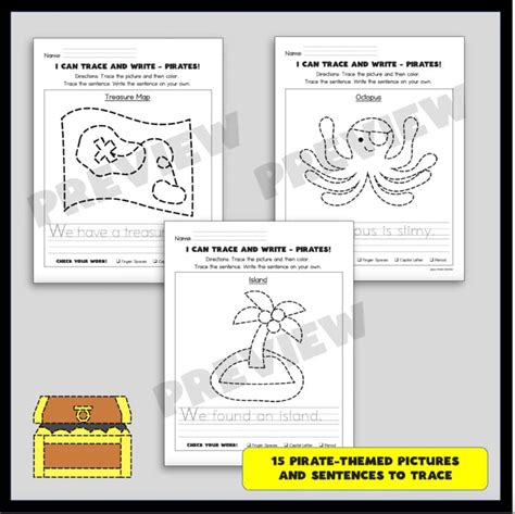 Pirates Tracing And Printing Practice Set Drawing And Printing Practice