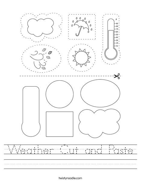 Weather Cut And Paste Worksheet Twisty Noodle