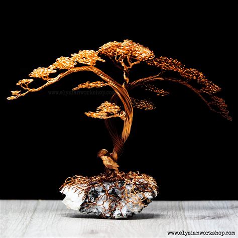Large Copper Wire Twin Cascade Trees Silver And Copper On A Rainbow