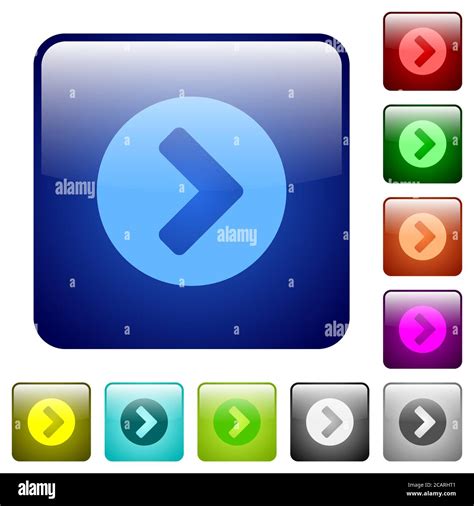 Chevron Right Icons In Rounded Square Color Glossy Button Set Stock Vector Image And Art Alamy