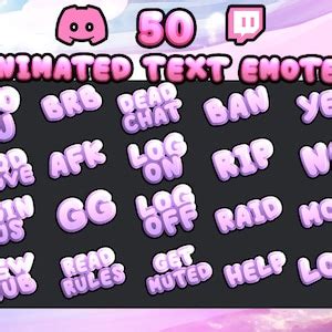 Emote Text Pack Lavender Sayings Floating Sparkling Emotes For