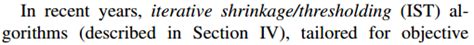 ist：iterative shrinkage thresholding和iterative soft thresholding 压缩感知重构