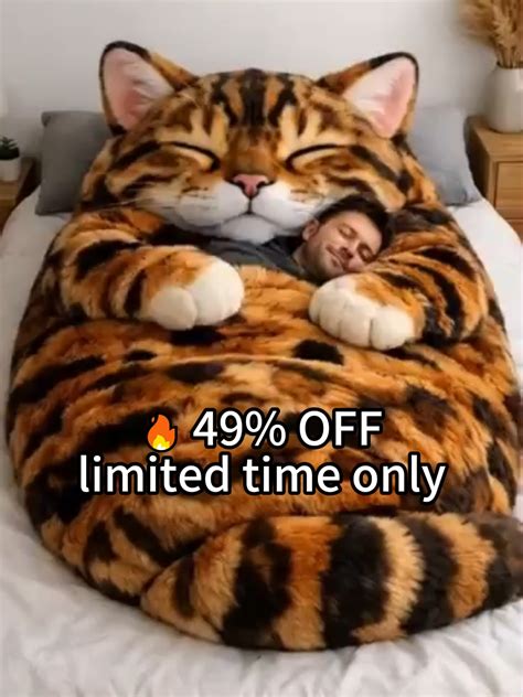 Fluffy Cat Sleeping Bag Cozy Warmth For Humans Tiktok