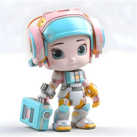 Premium Ai Image 3d Render Of A Cute Robot With A Camera And A Suitcase