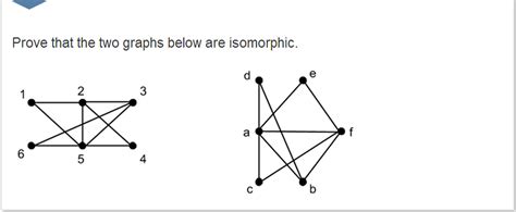 solved prove that the two graphs below are isomorphic