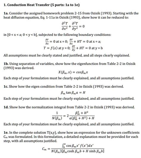 1 conduction heat transfer 5 parts 1a to 1e 1a consider the