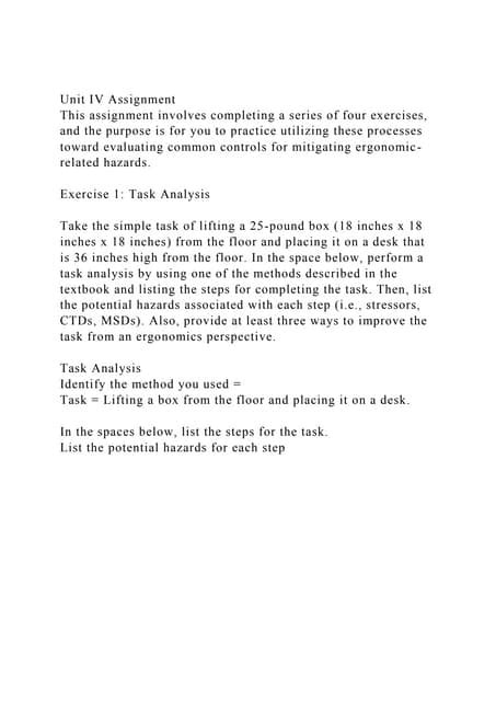 unit iv assignmentthis assignment involves completing a series o docx