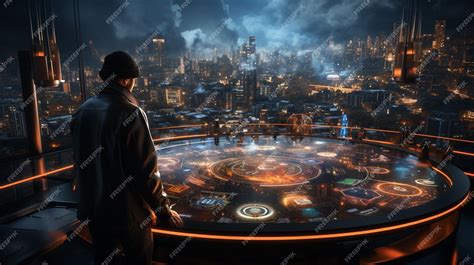 Premium Photo Futuristic Cybersecurity Control Room With Analysts
