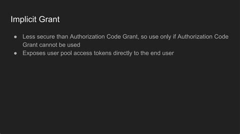 Amazon Cognito Oauth 20 Grants Ppt