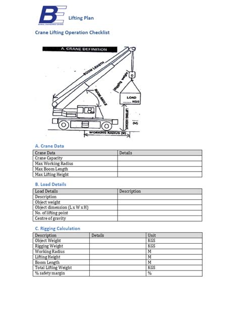 Lifting Plan Rev 0 Pdf Crane Machine