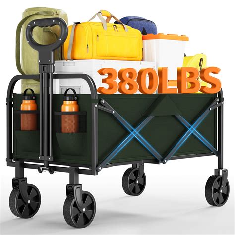 Collapsible Wagon 380 Lbs Heavy Duty Wagons Carts Foldable Wagon Cart