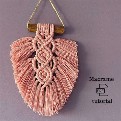 Feather Macrame Pattern Leaf Tutorial Step By Step Diy Macrame Wall Hanging Pattern Pdf