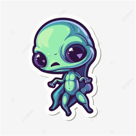 Alien Vector Sticker Isolated On Grey Background Alien Sticker