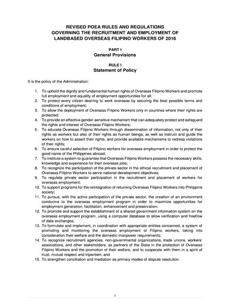 Fillable Online Revised Poea Rules And Regulations Fax Email Print