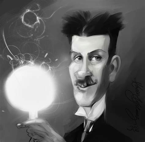 Nikola Tesla Cartoon Portrait From Kadir Yılmaz Nikola Tesla Tesla