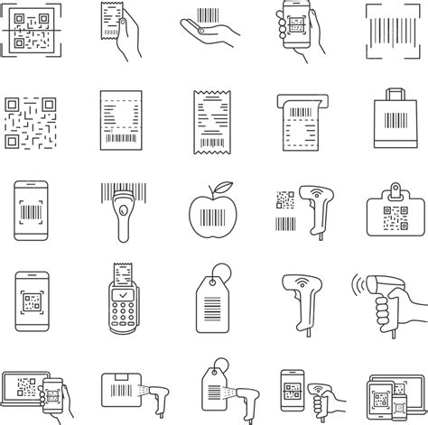 Barcodes Linear Icons Set Pack Device Vector Vector Pack Device Vector PNG And Vector With
