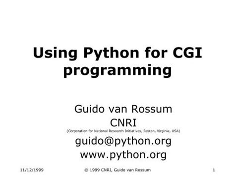 Using Python For CGI Programming