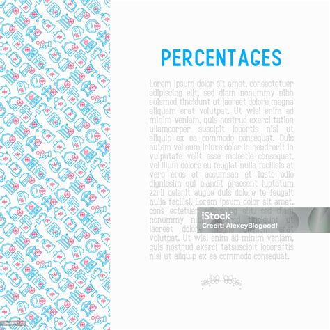 얇은 선 아이콘 백분율 개념 대출 신용 제공 하 고 이자율 판매 할인 임대 노트북의 화면에 성장 또는을의 비율 그래프 인쇄 매체에 대 한 벡터 일러스트입니다 가방에 대한