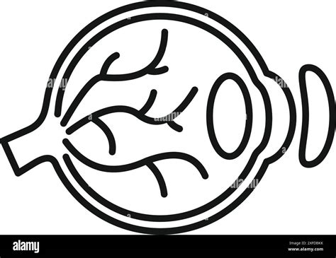 This Simple Icon Depicts A Human Eye With Blood Vessels Optic Nerve