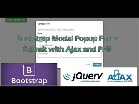 Bootstrap Modal Popup Form Submit With Ajax And Php Youtube