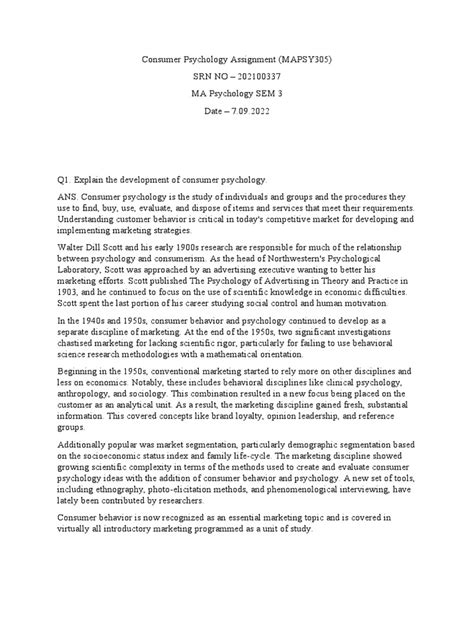 Consumer Assignment Pdf Consumer Behaviour Behavior