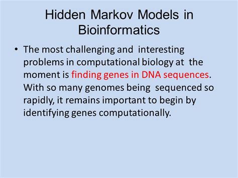 hidden markov models in bioinformatics ppt download