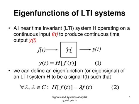 Ppt Eigenfunctions Of Lti Systems Powerpoint Presentation Free