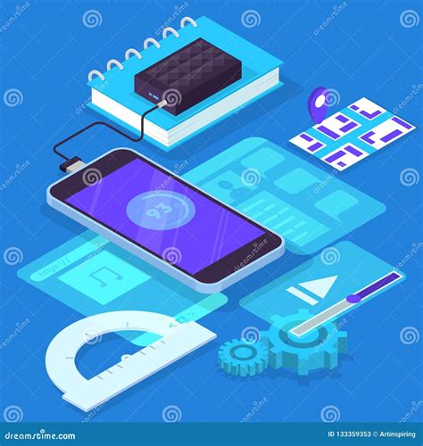 Mobile App Development Concept Modern Technology And Smartphone Stock