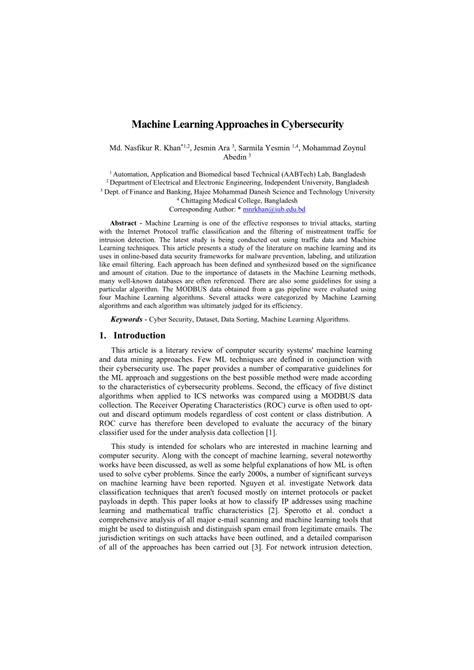 pdf machine learning approaches in cybersecurity
