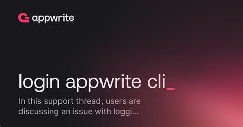 Login Appwrite Cli Threads Appwrite