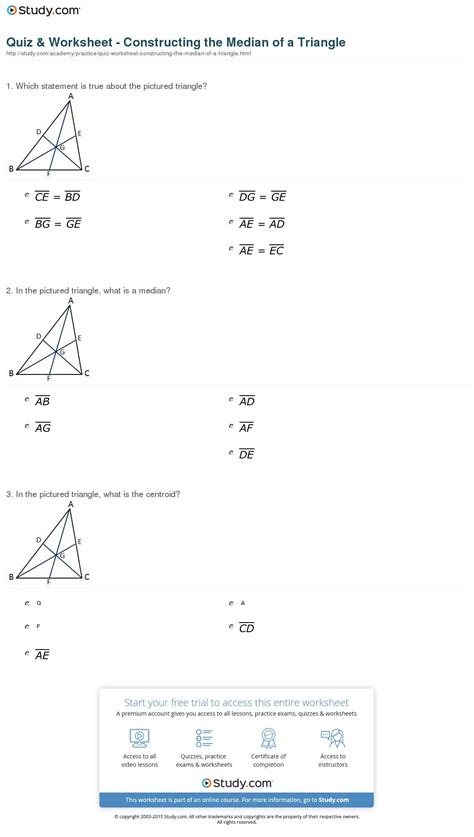 Medians And Centroids Worksheet Answers Db Excel