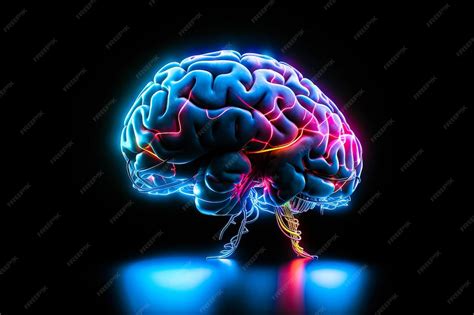 Мозг абстрактный цифровой человеческий мозг нейронная сеть цифровая электрическая активность