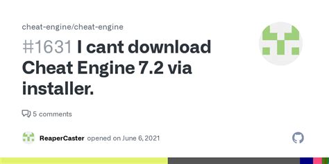 I Cant Download Cheat Engine 72 Via Installer · Issue 1631 · Cheat Enginecheat Engine · Github