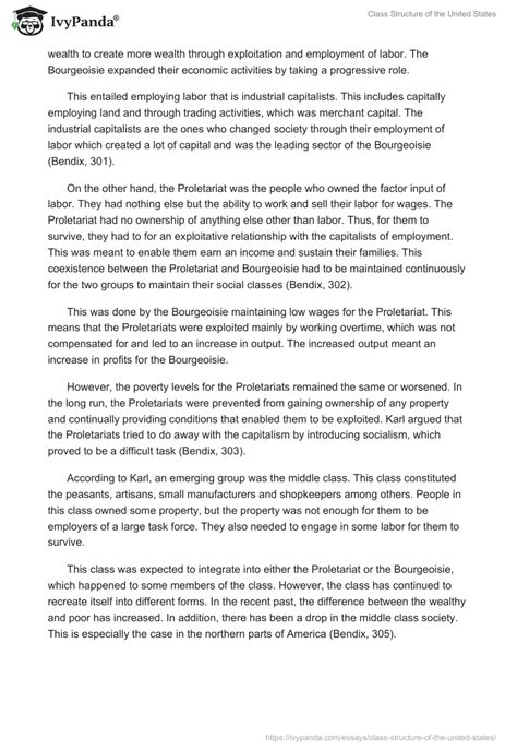 Class Structure Of The United States 1704 Words Research Paper Example
