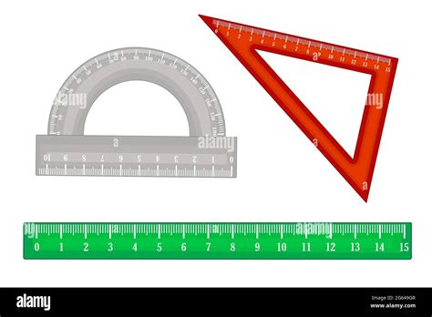 Set Of Rulers Isolated On White Background Collection Of Measuring Tools Ruler Triangle
