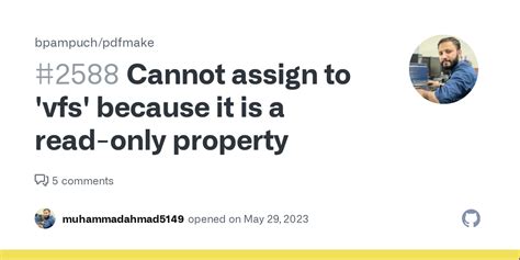 Cannot Assign To Vfs Because It Is A Read Only Property · Issue 2588